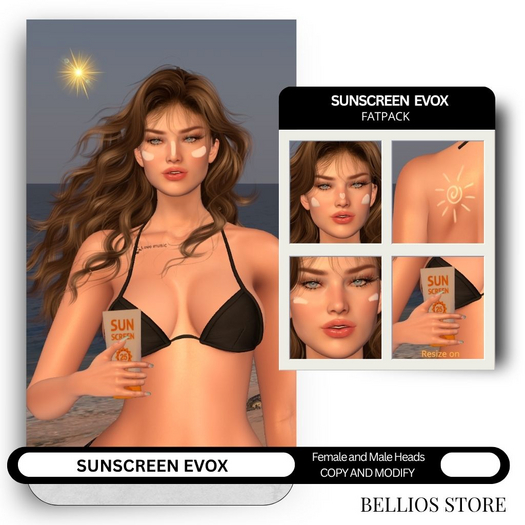 Second Life Marketplace - Bellios Store - Sunscreen [EVOX] - Fatpack